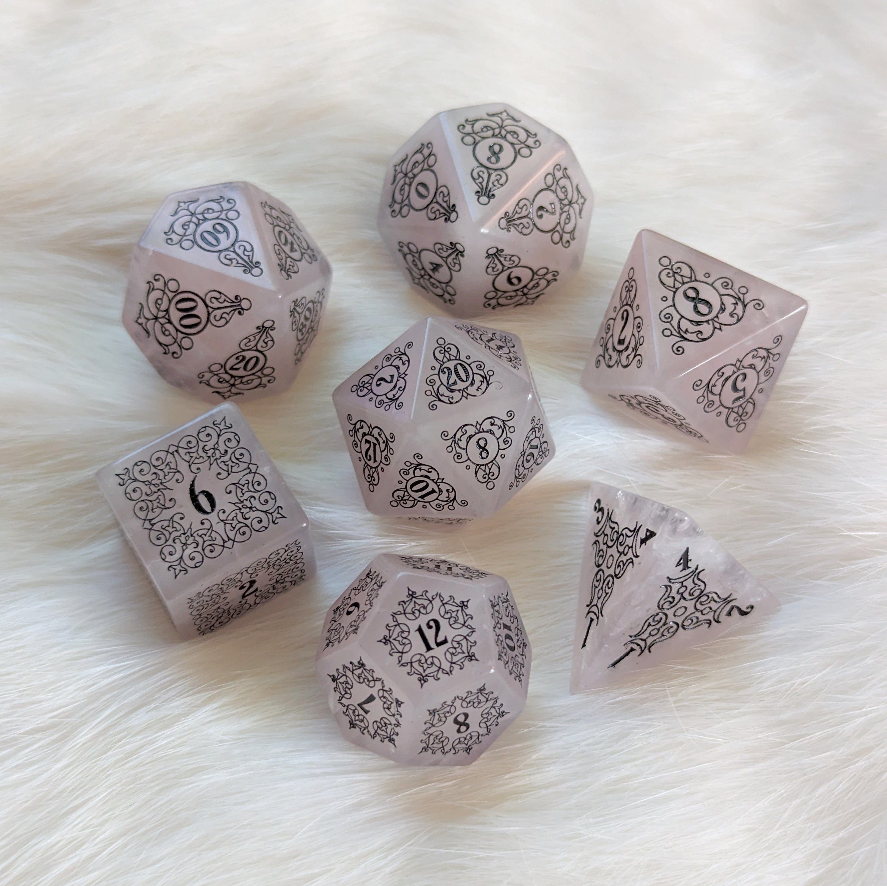 Gemstone Dice Sets. 7 Dice Sets for Dungeons and Dragons. – Fennek and Finch