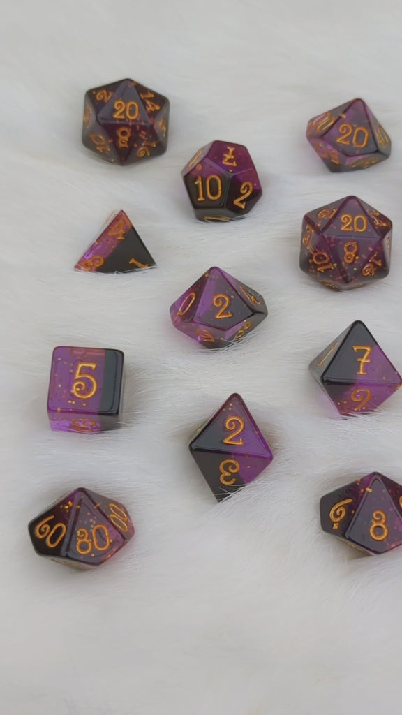 Shadow Magic Dice Set - Elegant Purple & Gold – Fennek and Finch