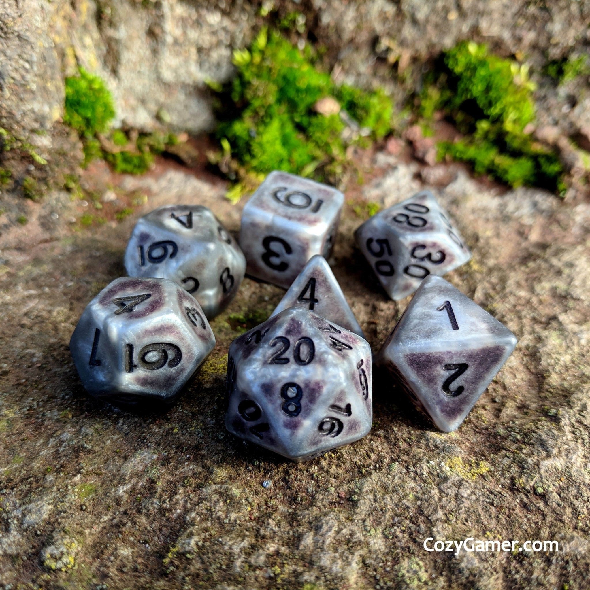 Ancient Gray DnD Dice Set - Matte Resin Dice for RPG Adventu – Fennek ...