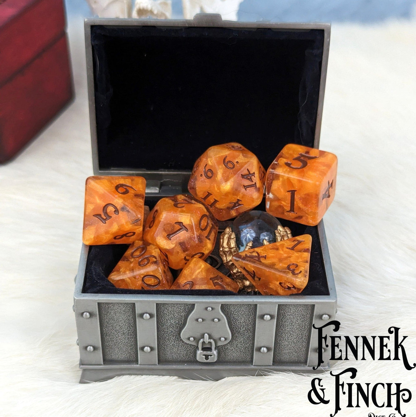 Pumpkin Pie DnD Dice | 7pc Fall Autumn | Halloween – Fennek and Finch
